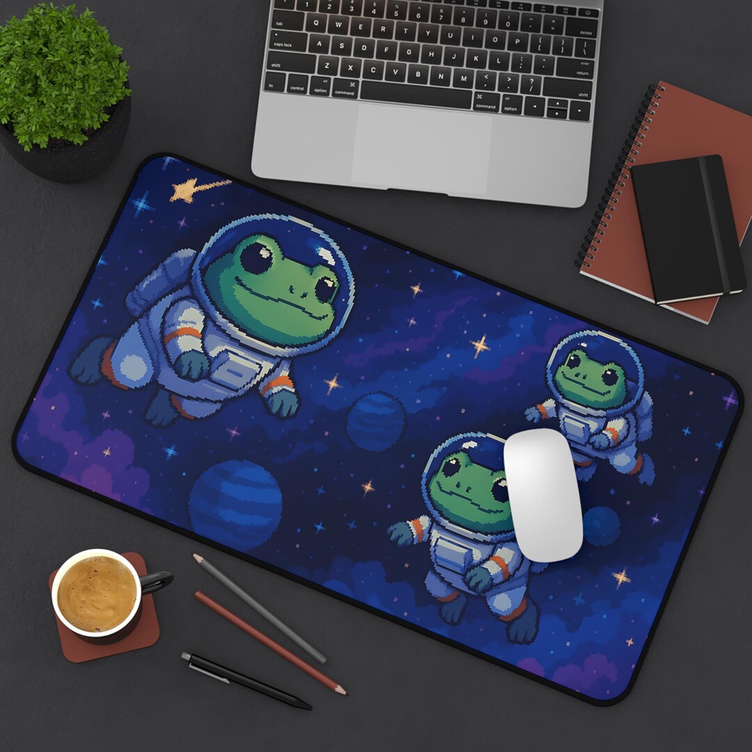 Astronaut Frogs Desk Mat | Space Nebula Mousepad - Etsy