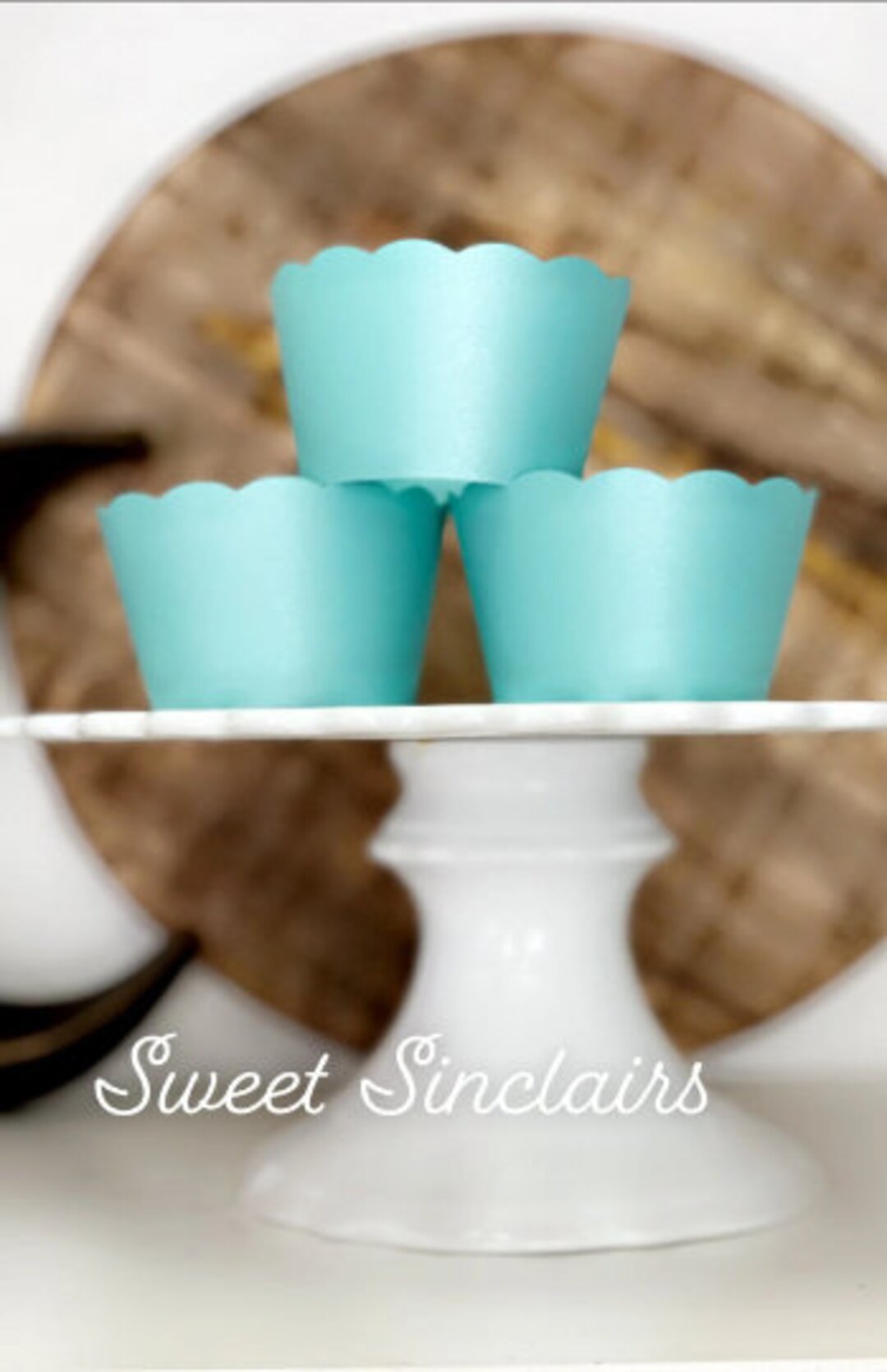 Stardust Teal Metallic Wrappers , Vintage Cupcake Wrappers, Wedding ...