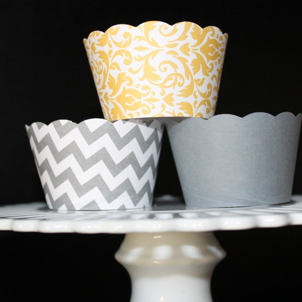 Yellow Gray Damask - Etsy