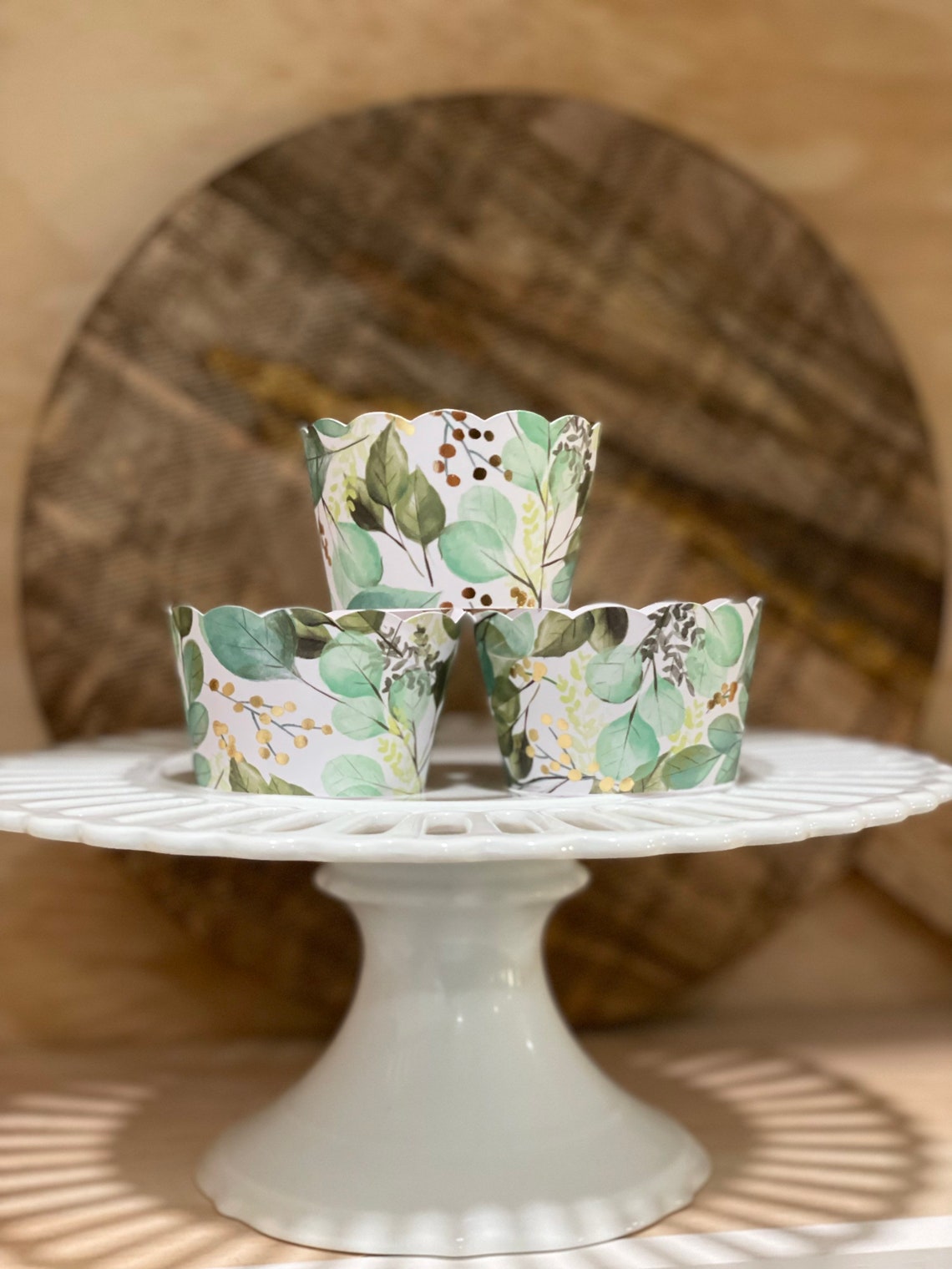 New Eucalyptus With Gold Foil Accents Wrappers Rustic - Etsy