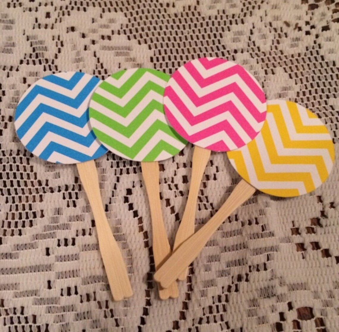 Multi Color Chevron Stripe Lime Green Hot Pink Yellow and | Etsy