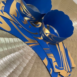 Royal Blue and Gold Wrappers , Rustic Cupcake Wrappers, Wedding Cupcake ...