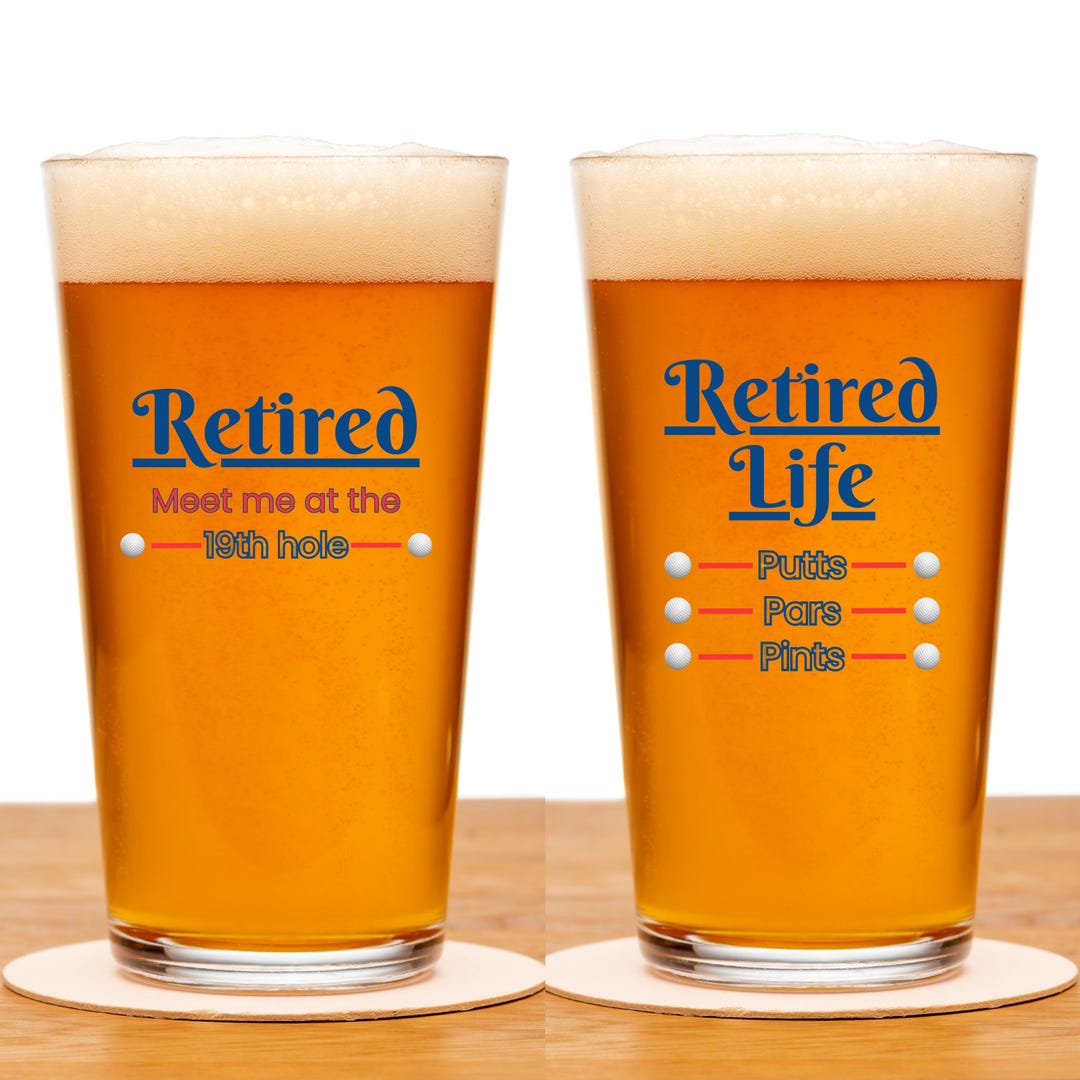 Pint & Mixing Glass Set | Funny Retirement Golf Lover Drinkware Set - Etsy