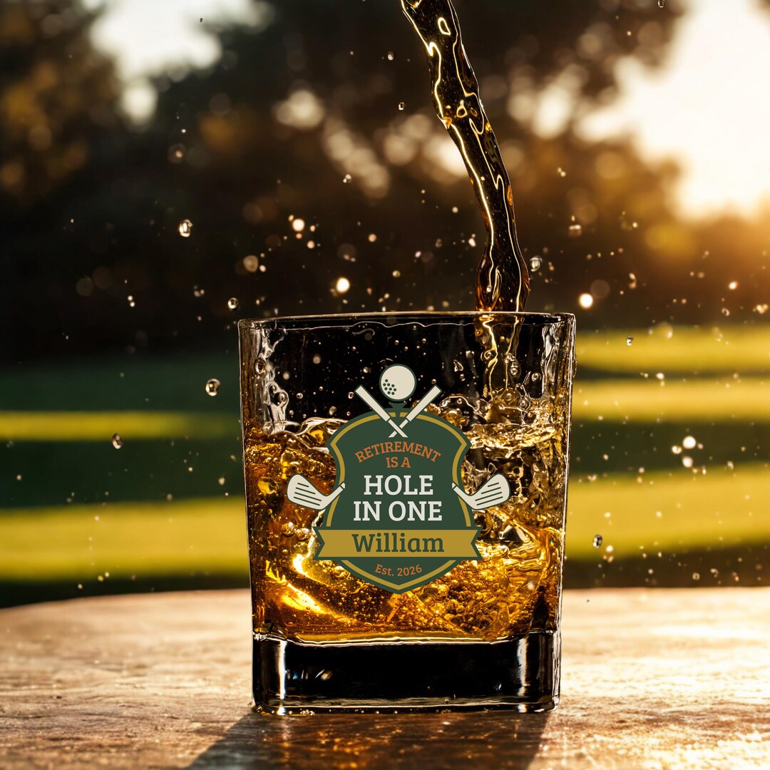 Hole in One Retirement Rocks Glass | 10oz Personalized Tumbler - Etsy