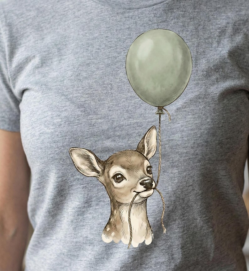 Neutral Deer Drawing PNG Bundle, Baby Fawn Clipart Set of 10 for ...