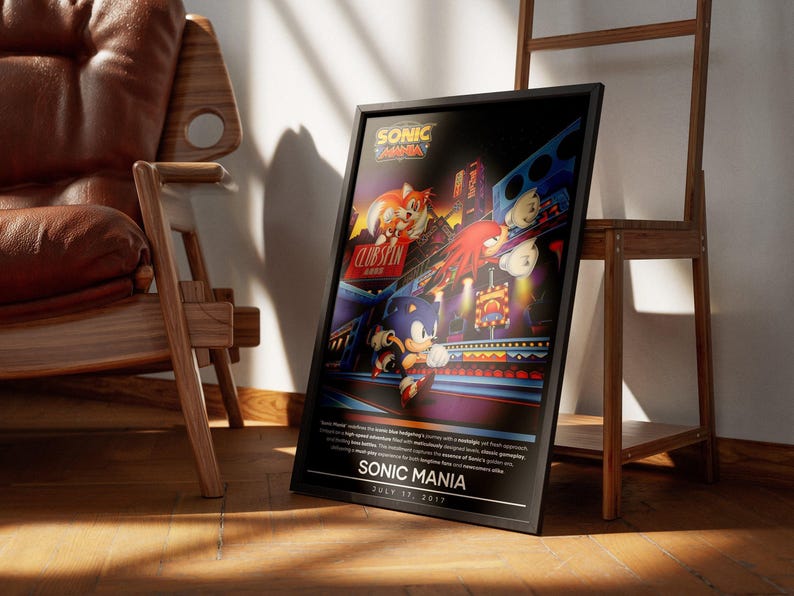 Sonic Mania Poster | Sonic Prints | Gaming Posters | 4 Colors | Video ...