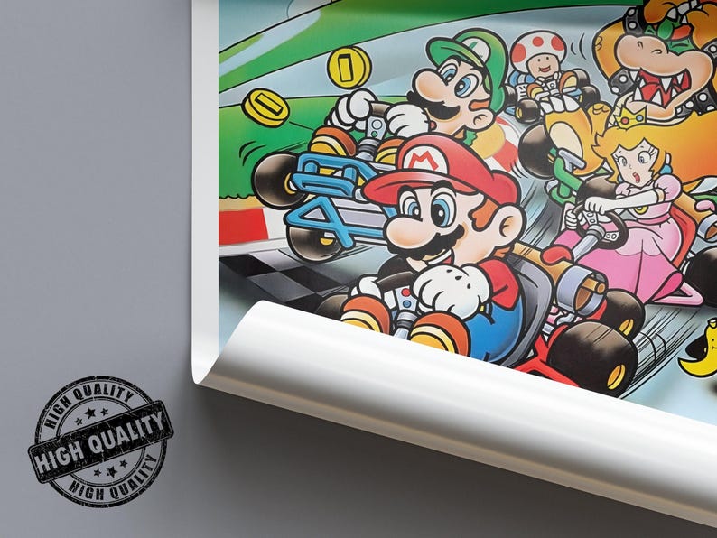 Mario Kart Poster | Super Mario Prints | Gaming Posters | 4 Colors ...