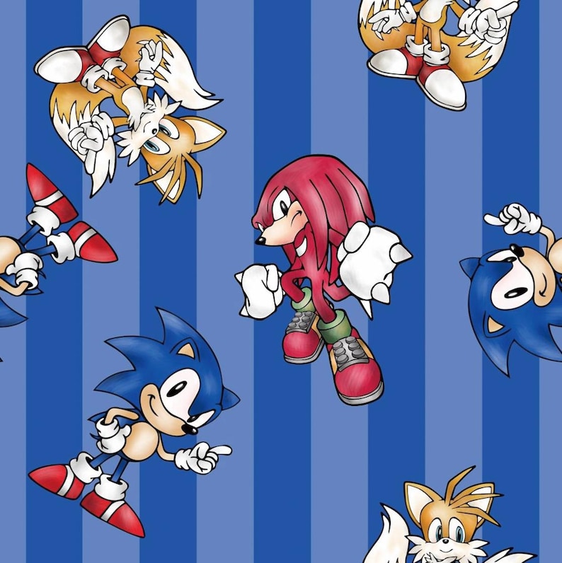 Min. 1/2 Yard, Sonic the Hedgehog Fabric, 100% Cotton, Classic Game ...