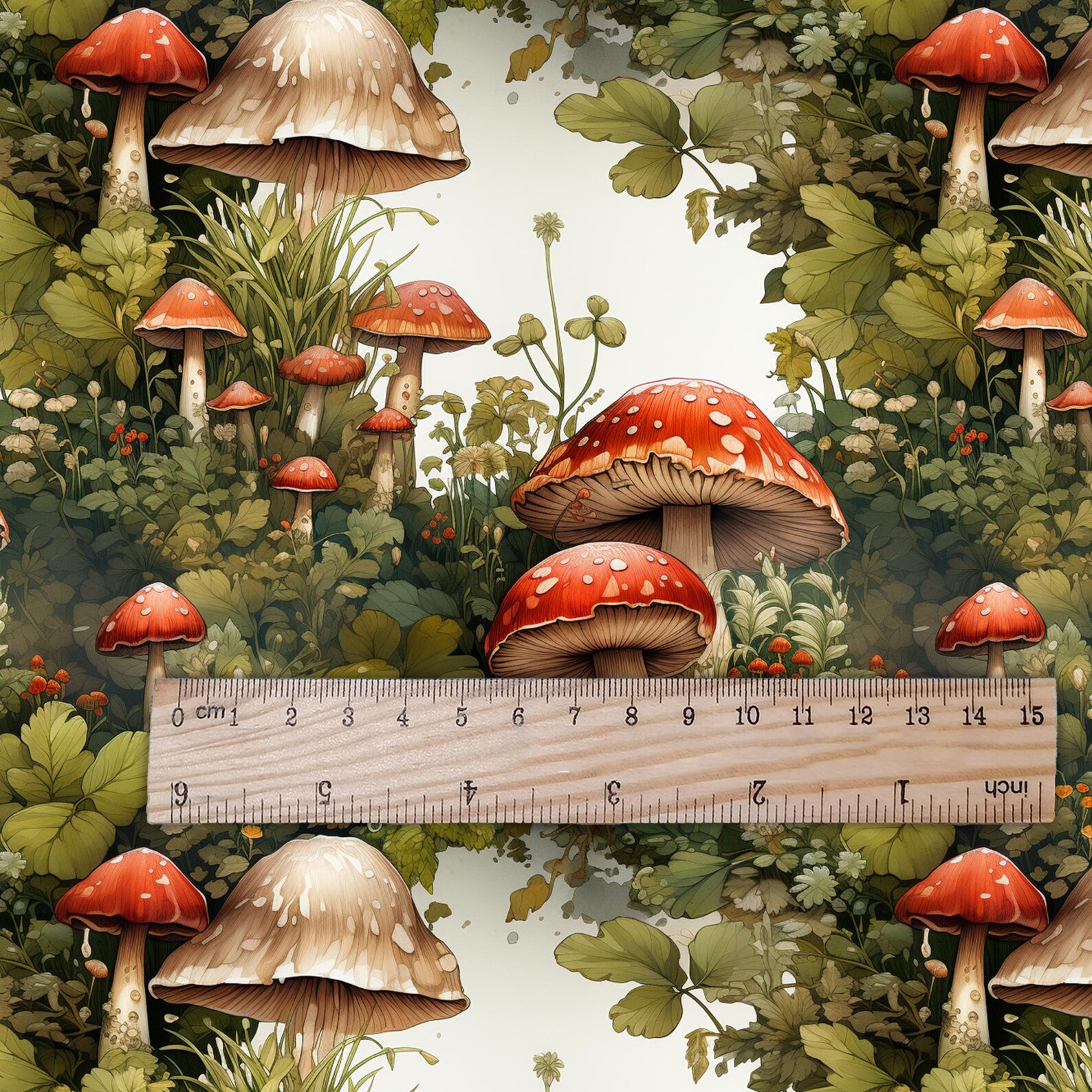 Mushroom Fabric, 100% Cotton Fabric, Sold by the 1/2 Yard Minimum - Etsy