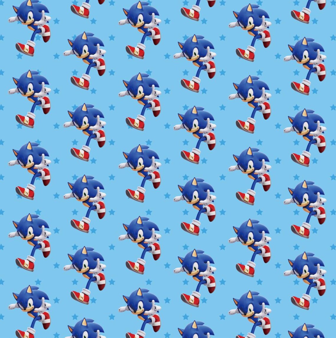 Min. 1/2 Yard, Sonic the Hedgehog Fabric, 100% Cotton, Classic Game ...