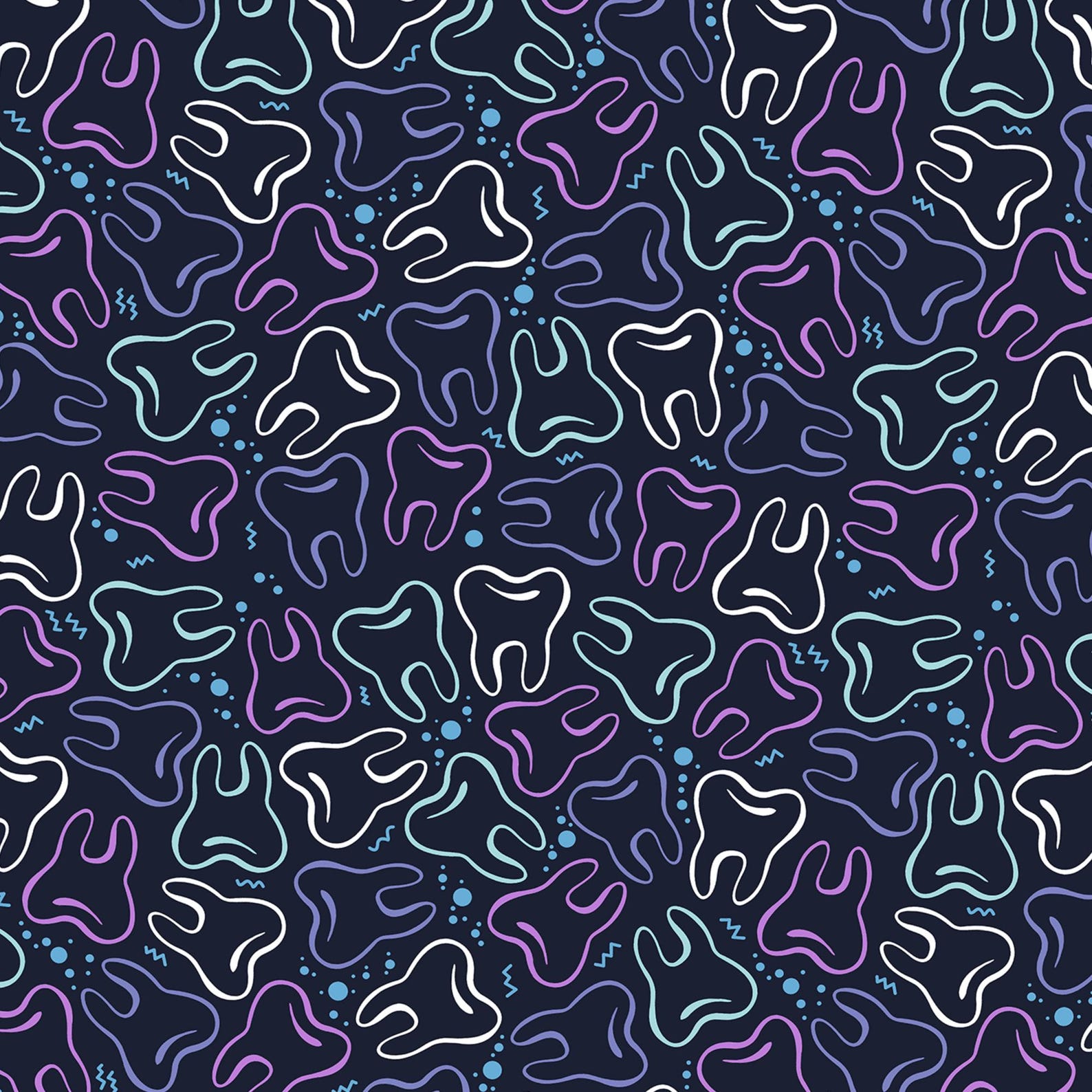 Teeth Fabric 100% Cotton Fabric Sold by the 1/2 Yard Minimum - Etsy