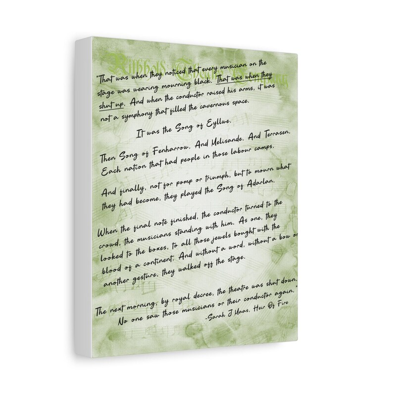 Throne of Glass Heir of Fire Quote Canvas | Rithhold Orchestra Quote - Etsy
