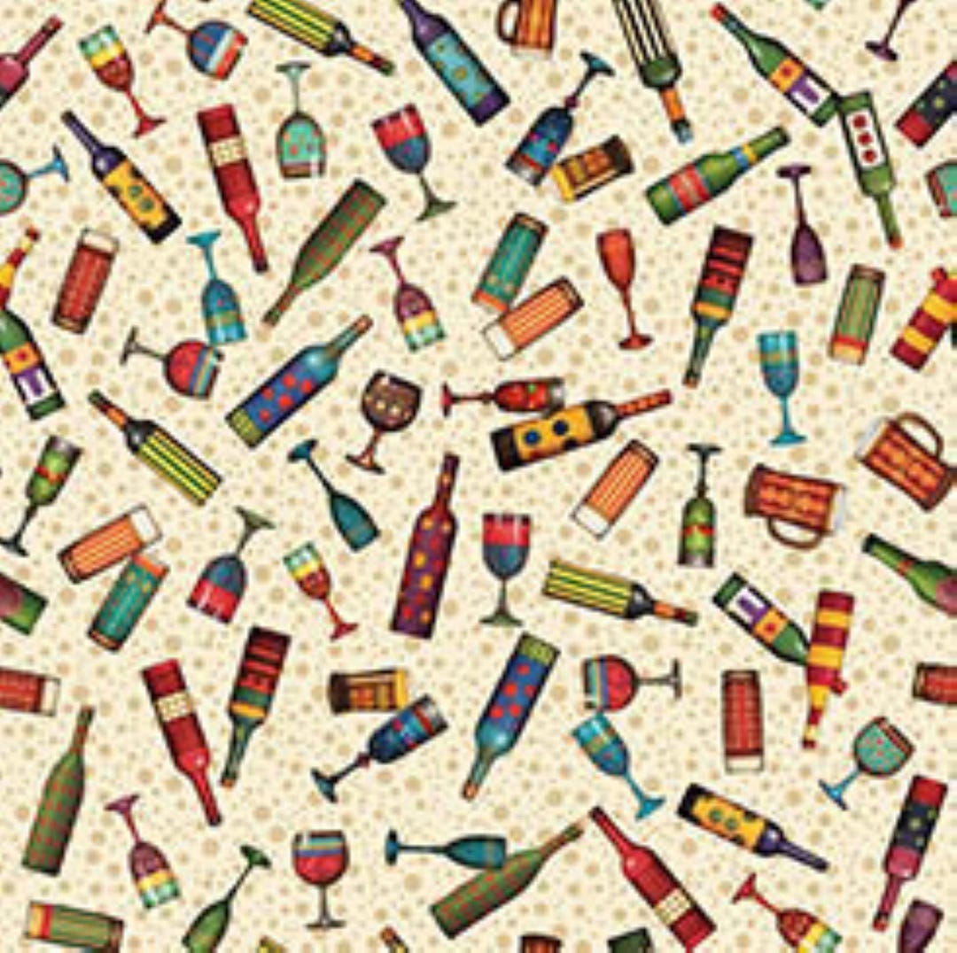 Christmas Party Animals - White Drink Toss - 30407 E - Qt Fabrics - Etsy