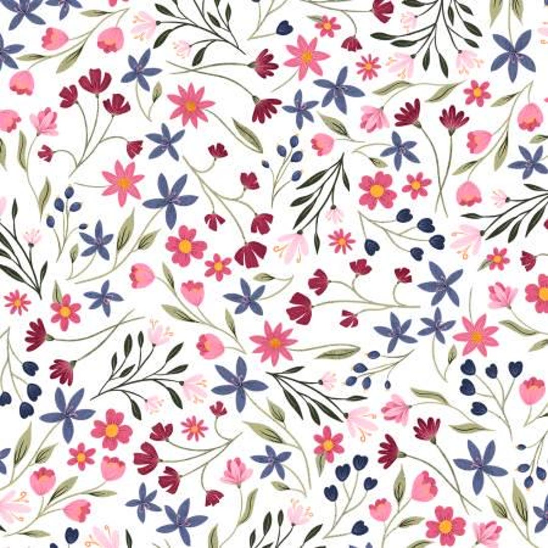 Flutter Blooms - Mini Blooms - P&B Textiles - FLBL6083-W - Etsy