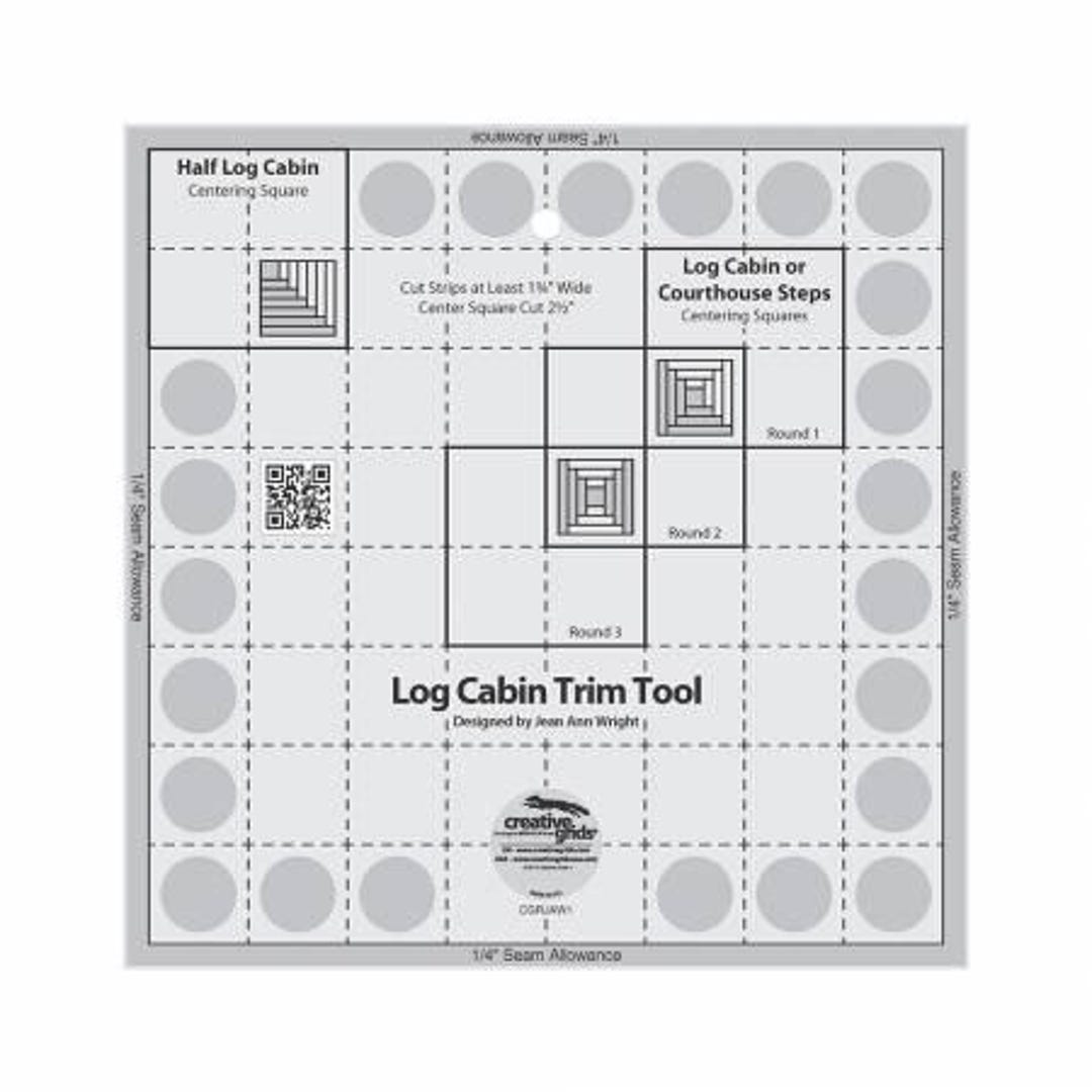 Creative Grids Log Cabin Trim Tool for 8in Finished Blocks Quilt Ruler ...