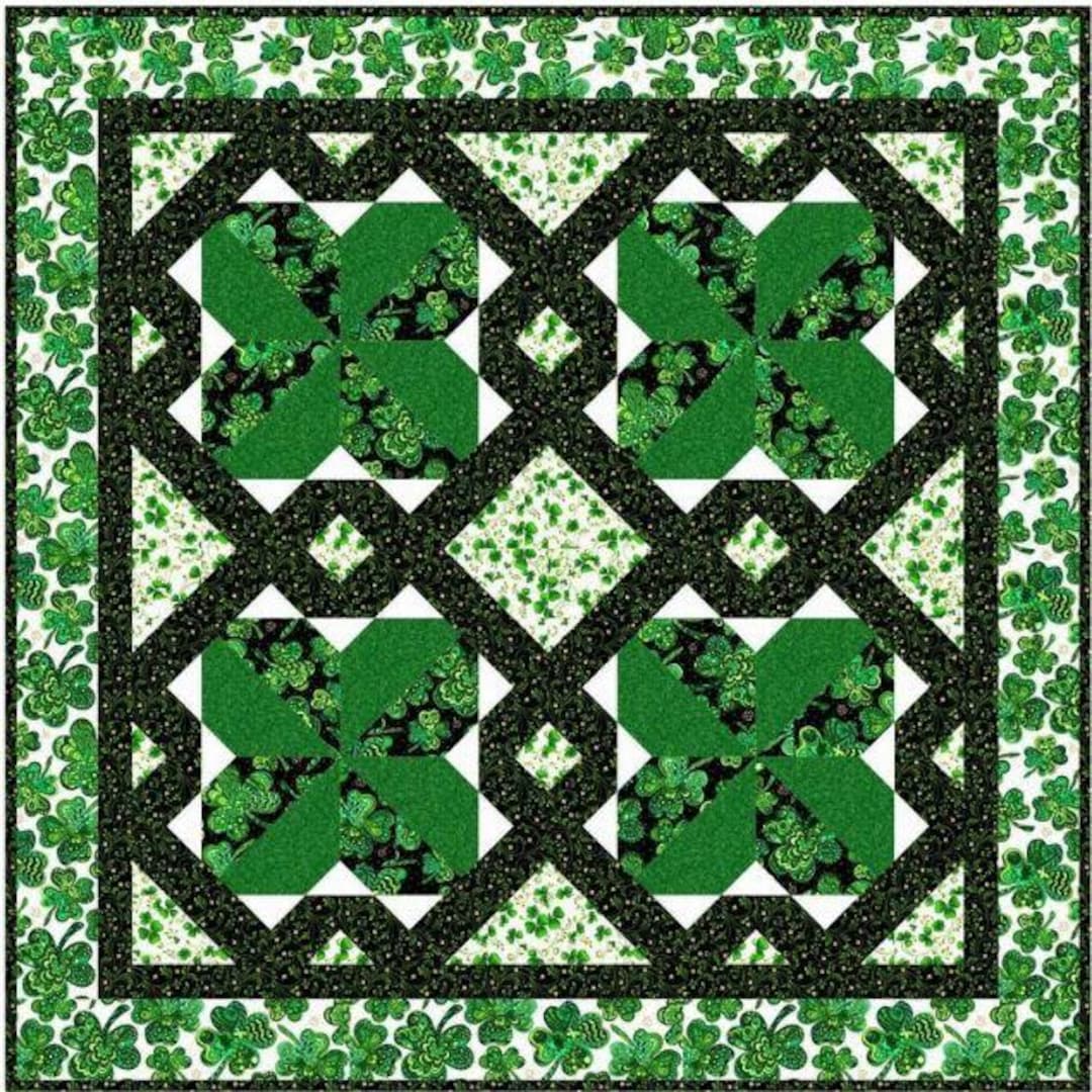Irish Wishes - 4leaf Clover - Quilt Pattern- Qt Fabrics - 4064A 06E - Etsy