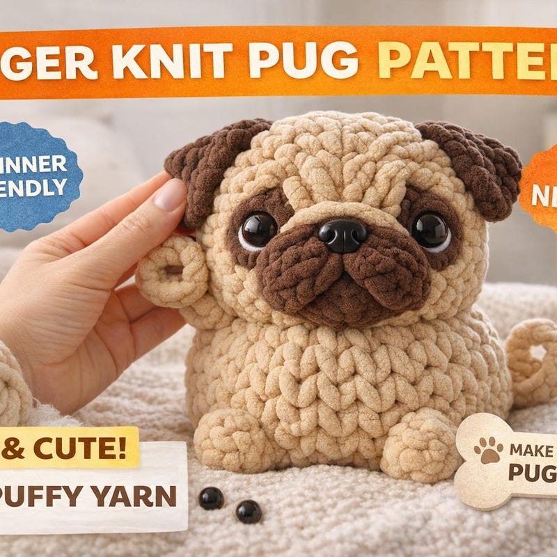 Chunky Finger Knit Cat - Etsy