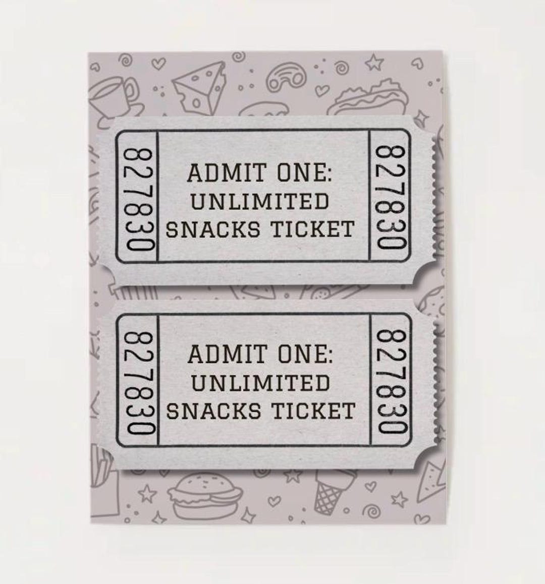 Admit One: Unlimited Snacks Ticket Poster - Etsy