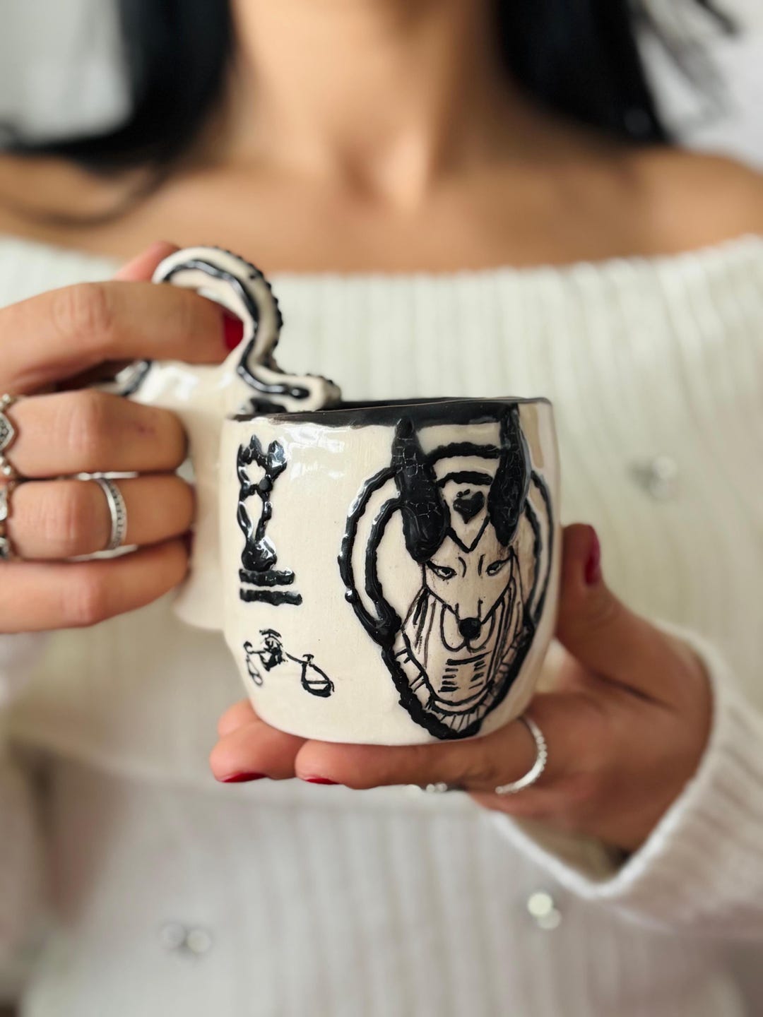 Coffee Mug – Anubis Ceramic Mug, Handmade Egyptian Mythology Cup - Etsy
