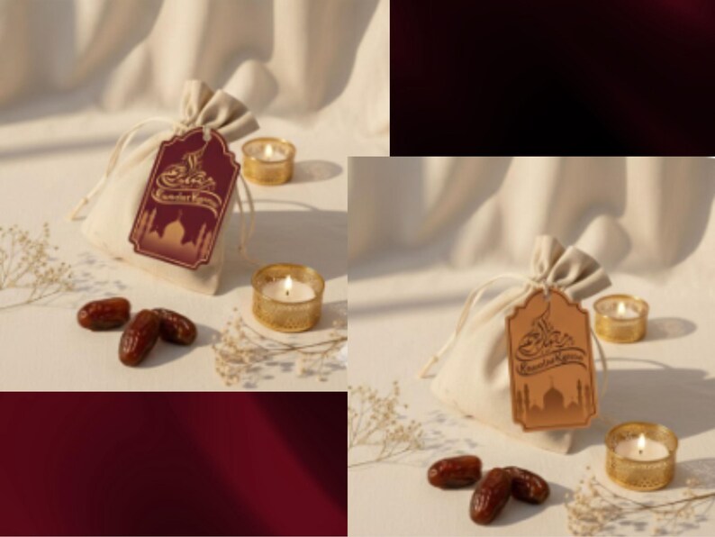 Ramadan Mubarak Gift Tags, Iftar Party Favors, Modern Mosque Design ...