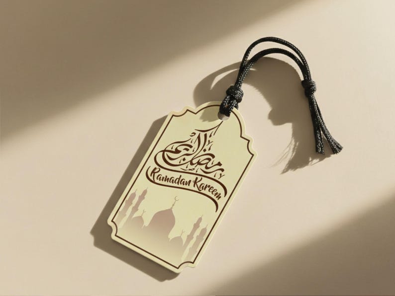 Ramadan Mubarak Gift Tags, Iftar Party Favors, Modern Mosque Design ...