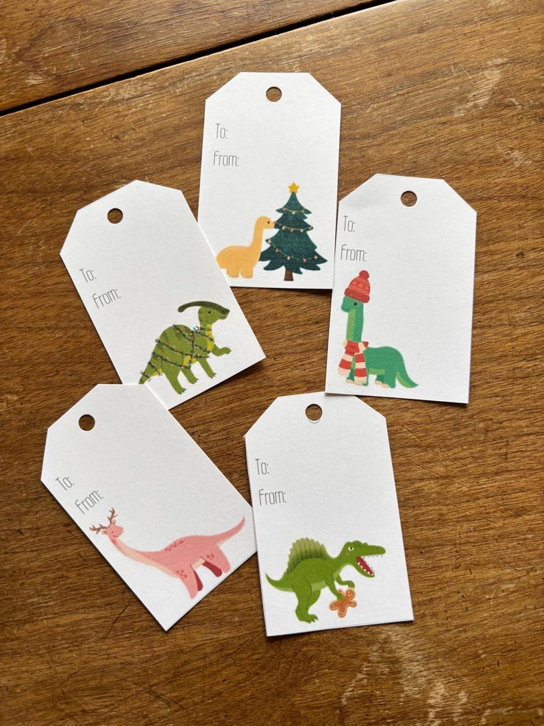 Dinosaur Christmas Gift Tags - DIGITAL DOWNLOAD - Etsy