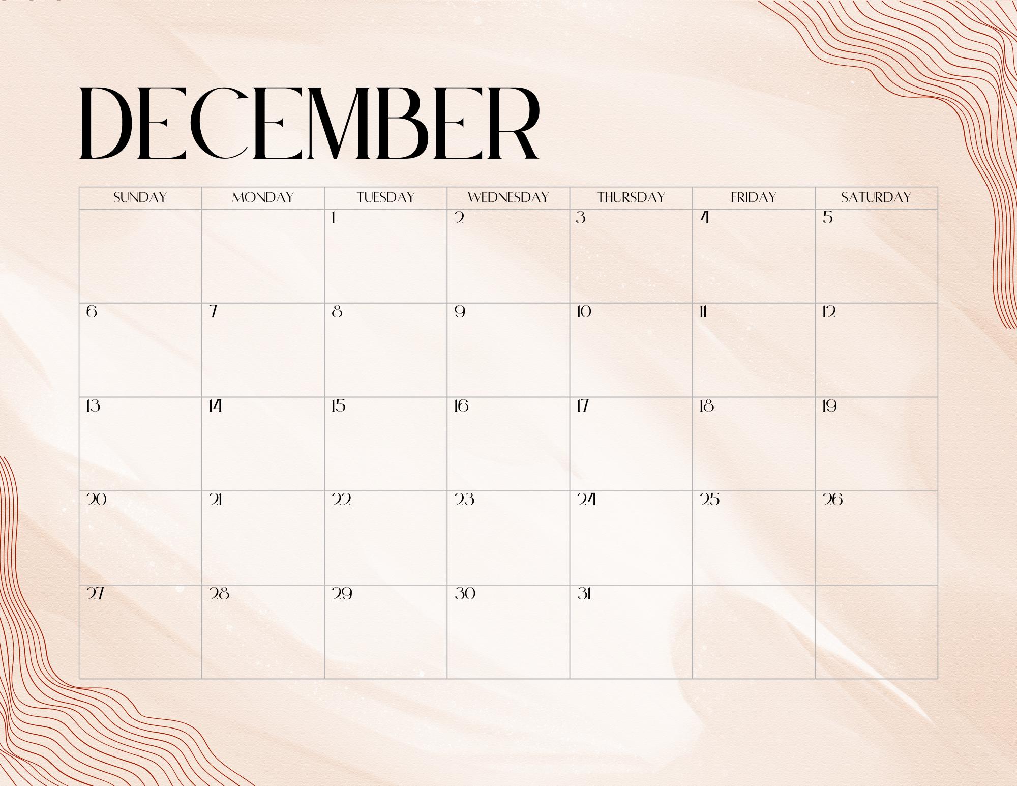 2026 Minimalist Landscape Monthly Calendar: Printable PDF (letter ...