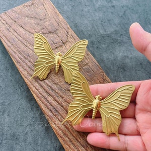 Butterfly Solid Brass Dresser Handle Pull Knob Pull Handle / Kitchen ...