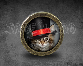 Steampunk Cat Cabinet Dresser Knobs pull / Dresser Pull / | Etsy