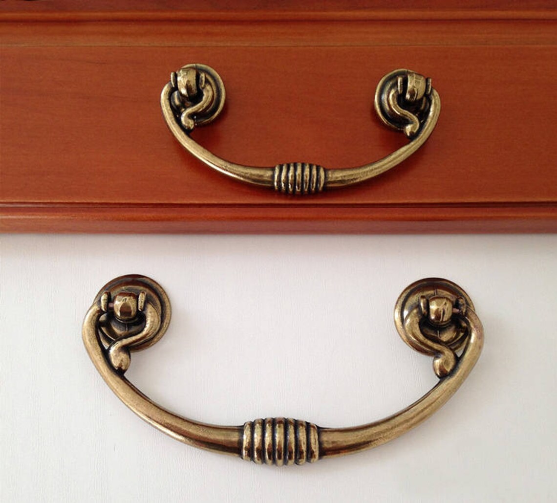 3.7 2.4 Antique Bronze French Style Handle Pull | Etsy