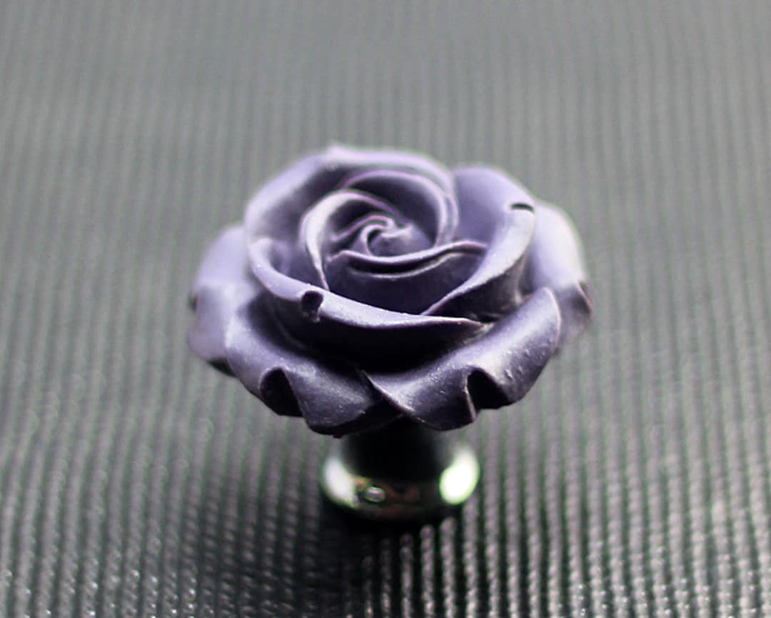 Resin Rose Cabbage Roses Knob Pull Flowers Decorative Furniture Knob ...