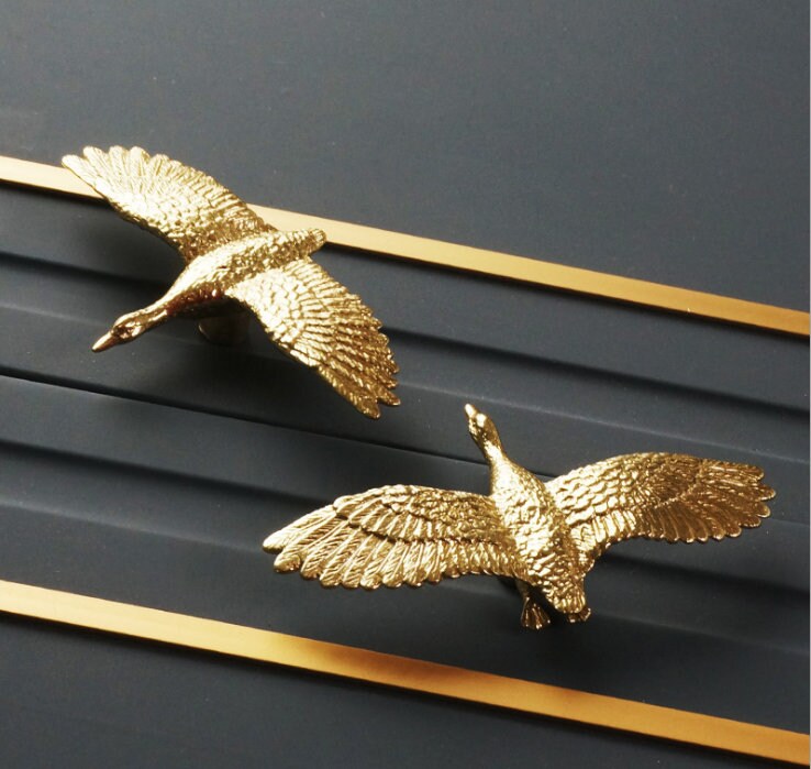 Bird Solid Brass Dresser Handle Pull Knob Pulls Handles / - Etsy