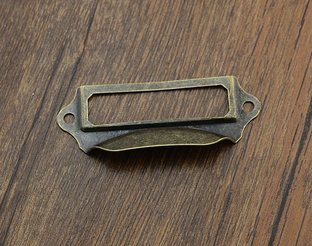 Antique Bronze Label Drawer Pull Small Antique Bronze Handle Label ...