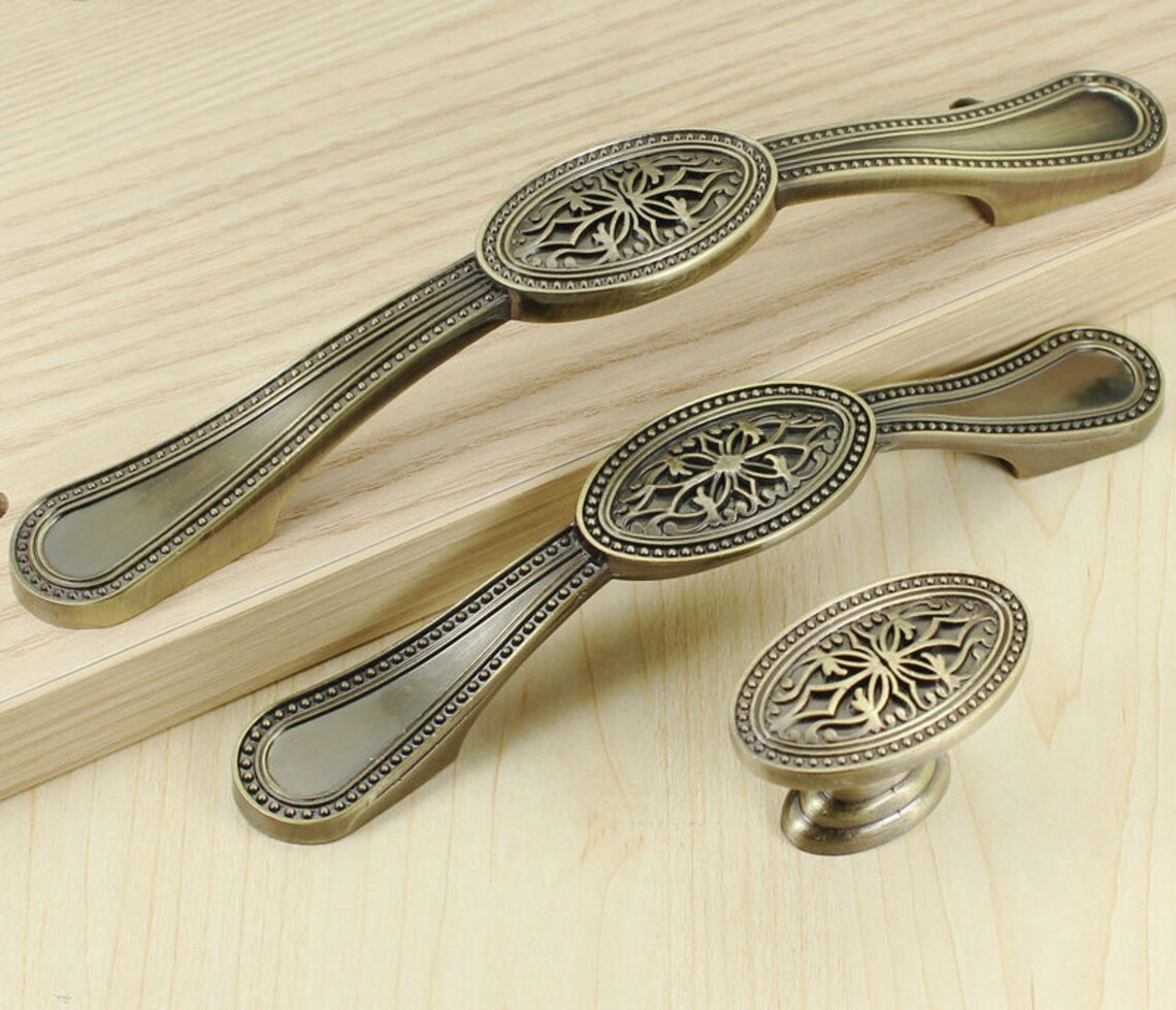 5 3.75 Dresser Handle Pull Red Brass Knob Pulls - Etsy