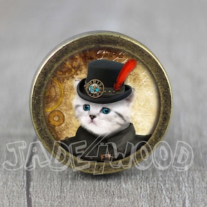 Steampunk Cat Cabinet Dresser Knobs Pull / Dresser Pull / - Etsy