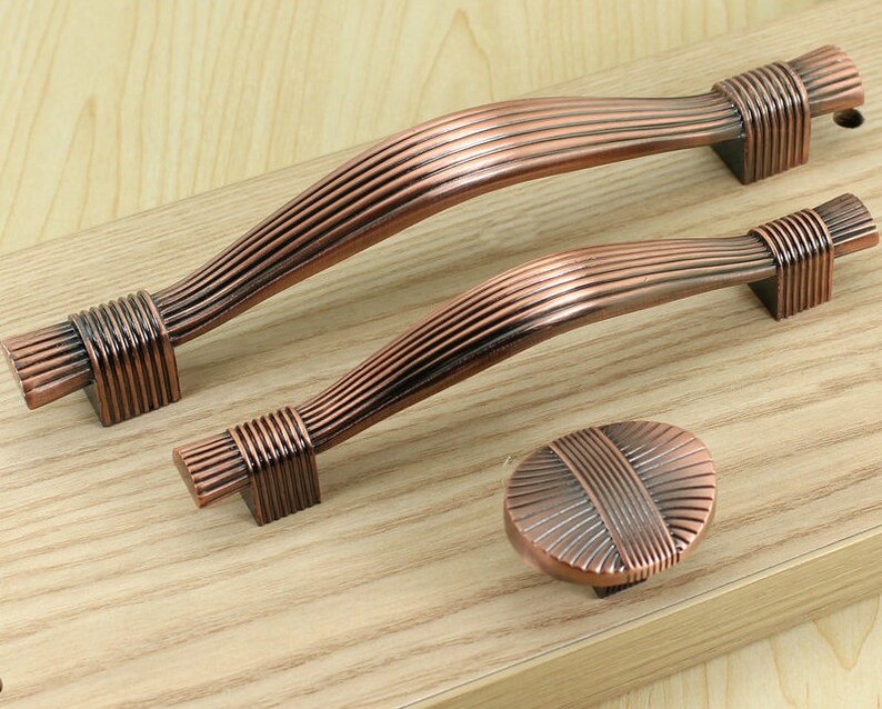 5 3.75 Red Copper Handle Pull Knob Pulls Handles / - Etsy UK