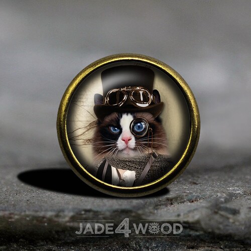 Steampunk Cat Cabinet Dresser Knobs Pull / Dresser Pull / - Etsy
