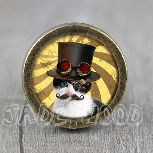 Steampunk Cat Cabinet Dresser Knobs Pull / Dresser Pull / - Etsy