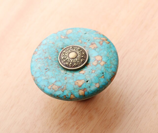 Turquoise Knobs Kitchen Dresser Knob / Cabinet Knobs Pulls | Etsy