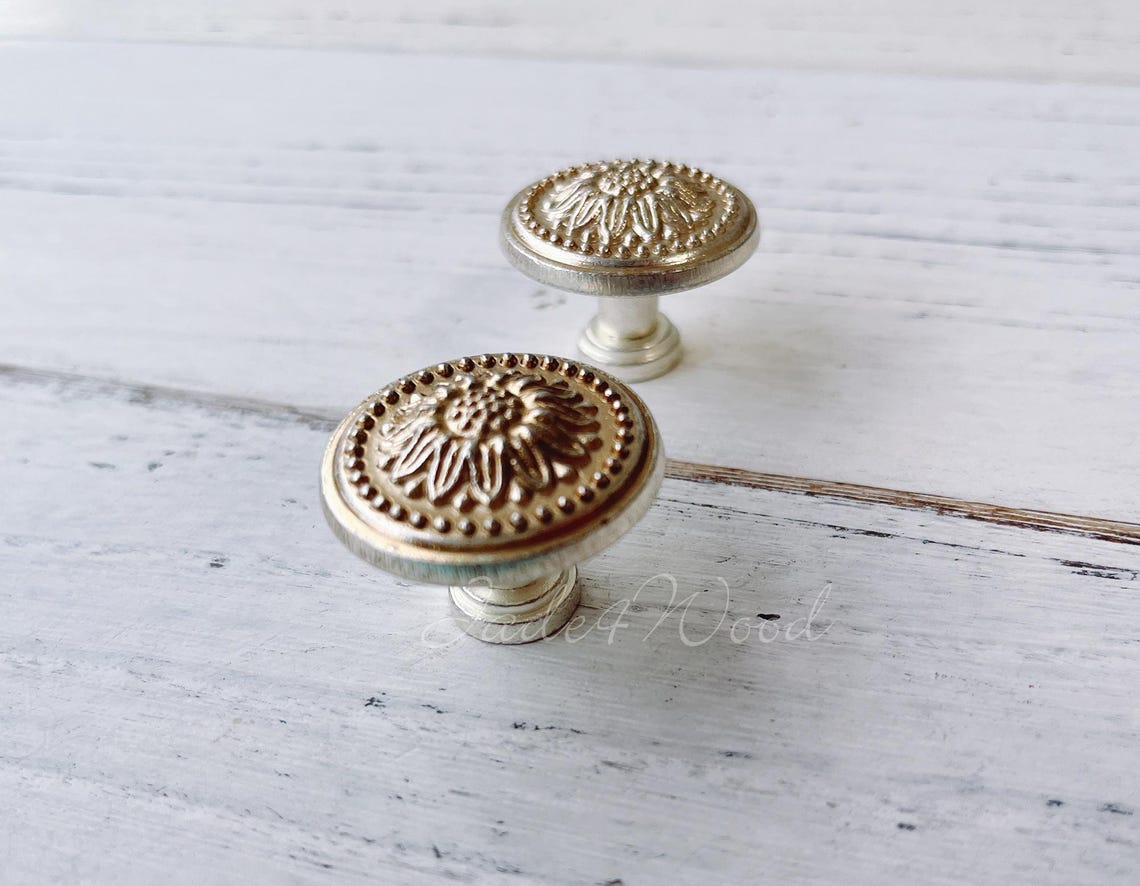 French Shabby Chic Dresser Knob / Antique Silver Antique Bronze Kitchen ...