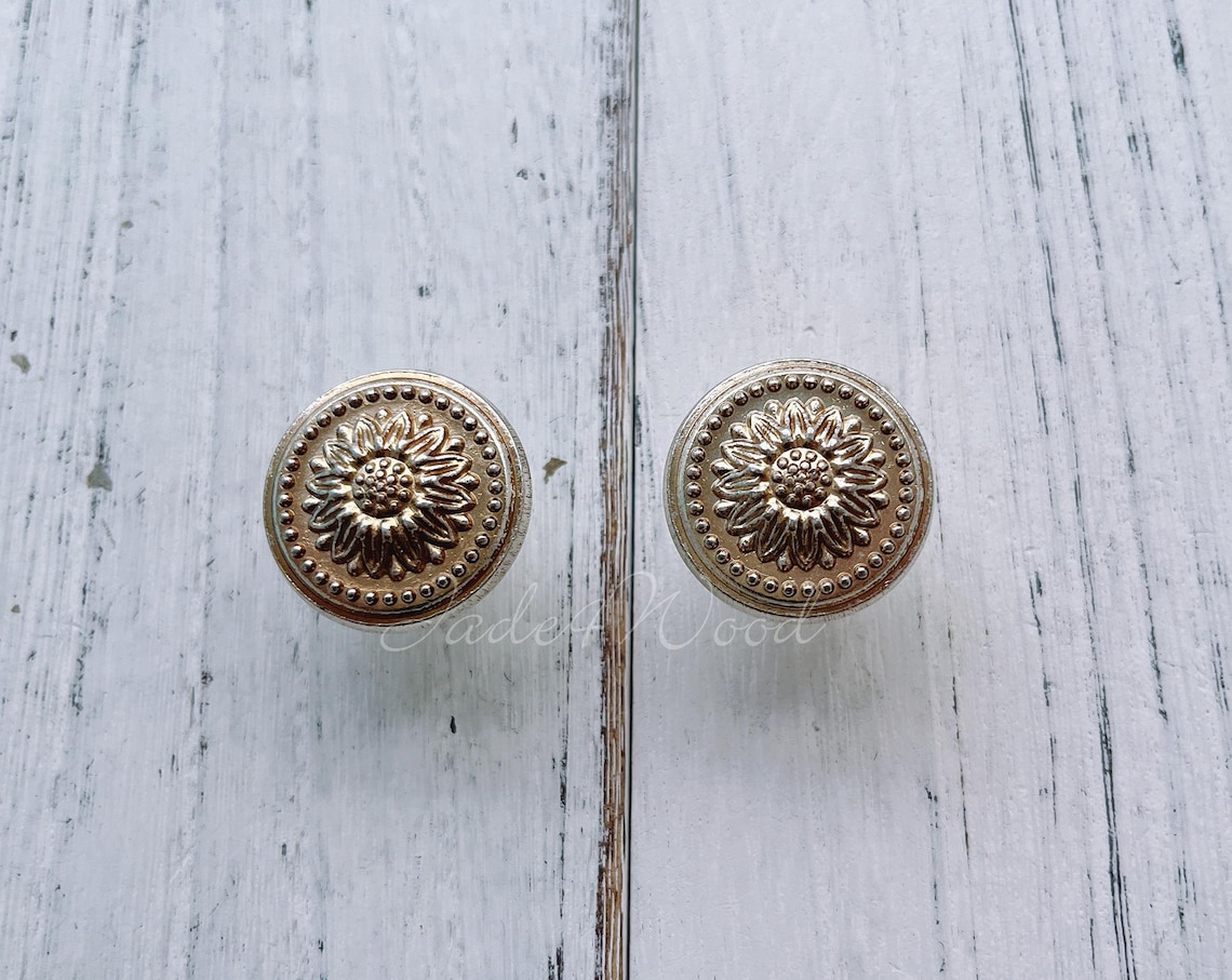 French Shabby Chic Dresser Knob / Antique Silver Antique Bronze Kitchen ...
