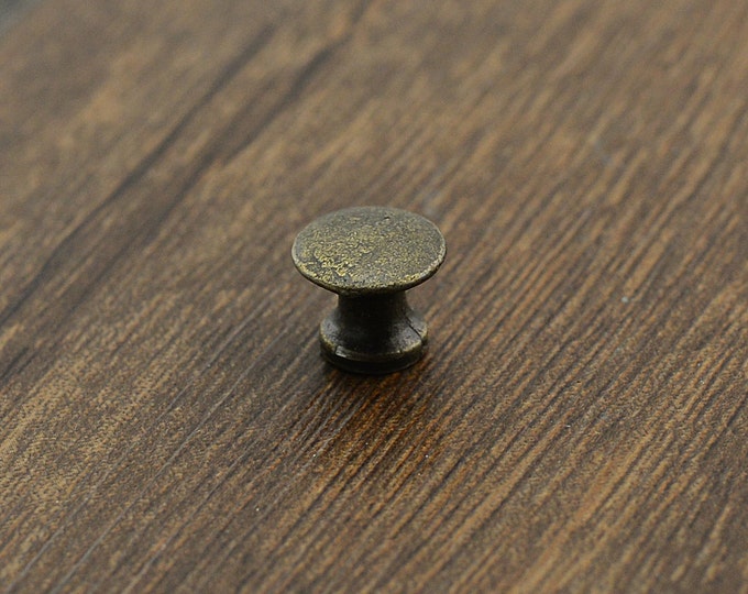 Solid Raw Brass Mini Knob - Etsy
