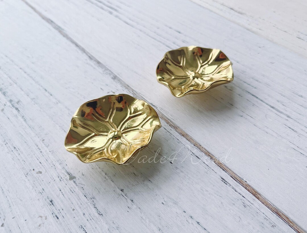 Lotus Solid Brass Dresser Handle Pull Knob Pull Handle / Kitchen ...