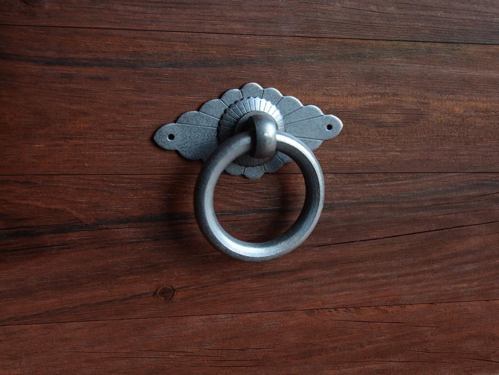 Vintage Drop Ring Pull Backplate Pulls Handles Drawer Pull Handle ...