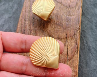 Conch Brass Knob Furniture Drawer Shell Pull Kitchen Hardware Cabinet ...