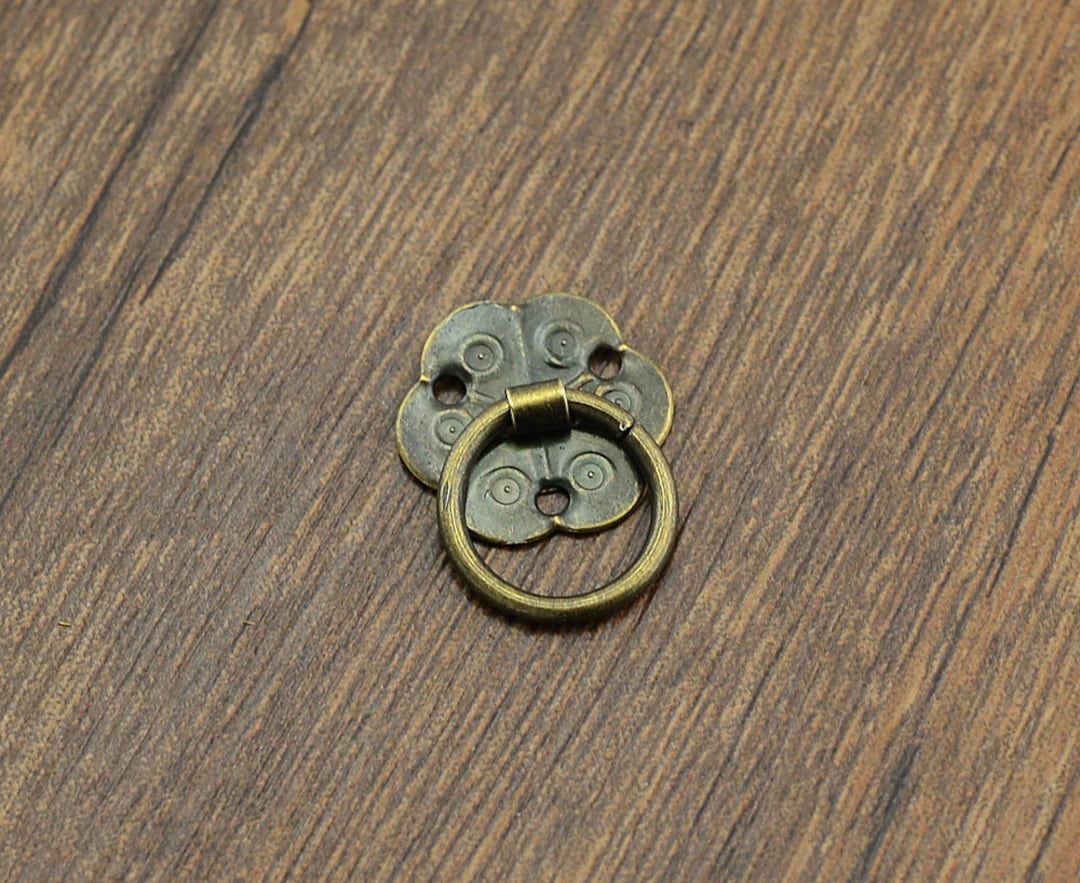 20pcs Antique Bronze Rustic Drop Ring Pull Handle Mini Door Knob Pull Knob Pull Handle /small ...
