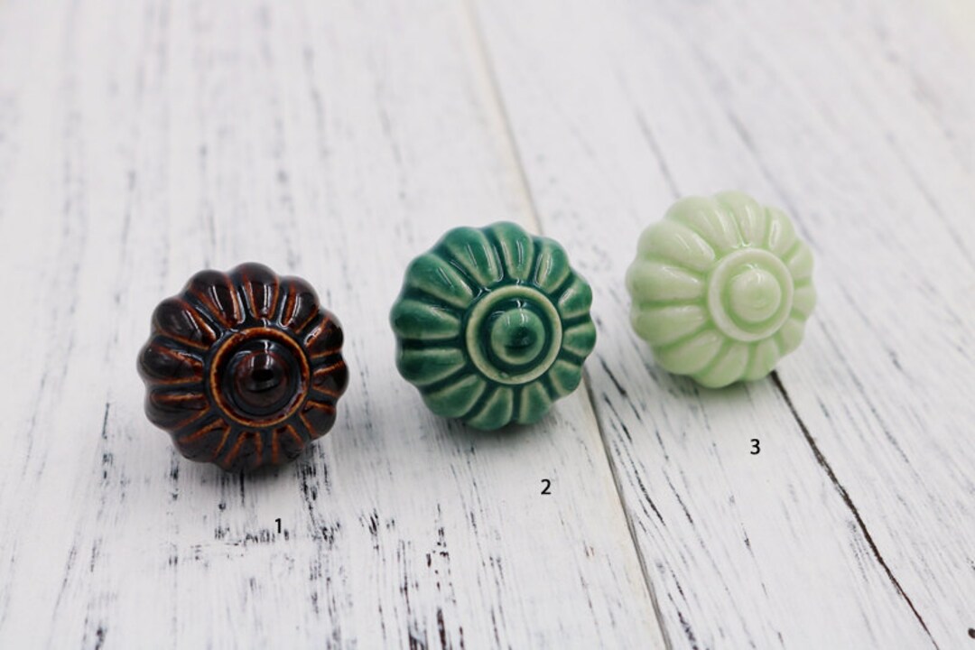 New Style Ceramic Pumpkin Knobs Kitchen Dresser Knob / Drawer Knobs Pulls Handles / Porcelain ...