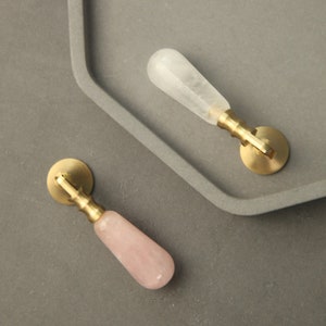 Crystal Drop Handle Solid Brass Dresser Handle Pull Knob Pull Handle ...