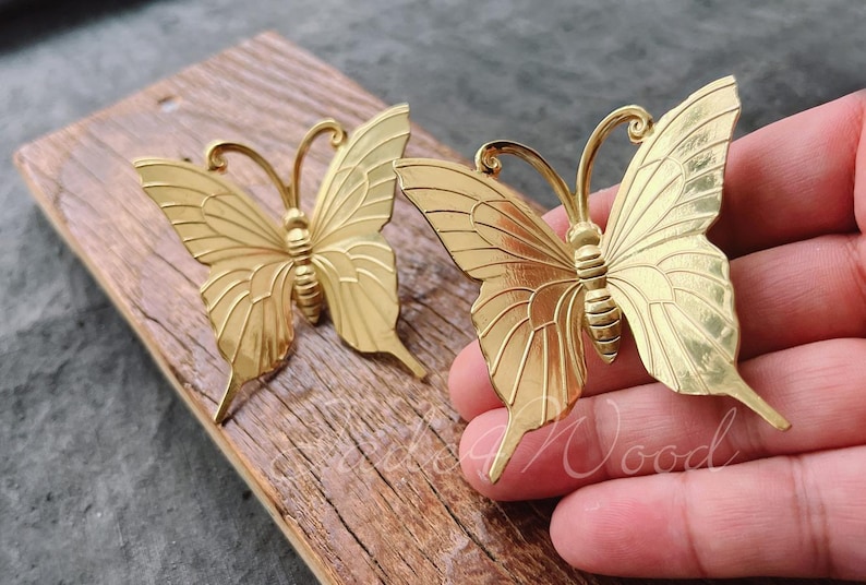 Butterfly Solid Brass Dresser Handle Pull Knob Pull Handle / Kitchen ...