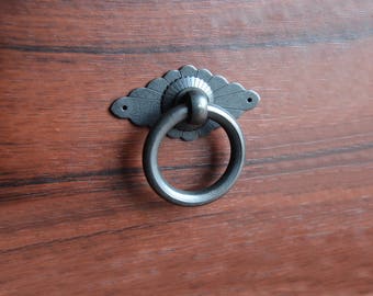 Vintage Drop Ring Pull Backplate Pulls Handles Drawer Pull | Etsy